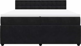 Box spring postel s matrací černá 200x200 cm samet 3287844