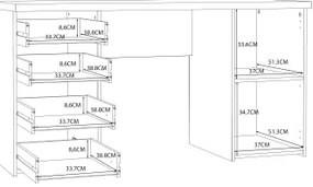 Psací stůl ARENO hnědá/grafit