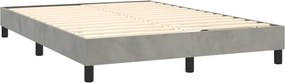 Box spring postel s matrací světle šedá 140x200 cm samet 3141545