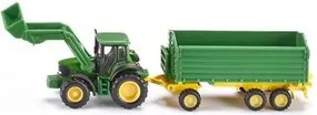 Siku Farmer 1843 John Deere s čelním nakladačem a přívěsem / 1:87 / od