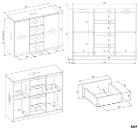 Komoda Malwa 2D4S dub artisan/kašmír