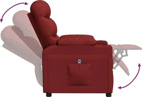 Elektrické polohovací křeslo vínové textil 3143494