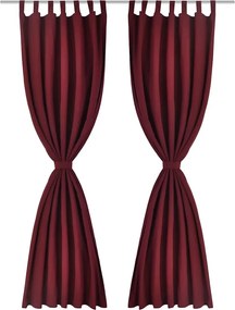 2 ks vínové mikrosaténové závěsy s poutky 140 x 175 cm 130362