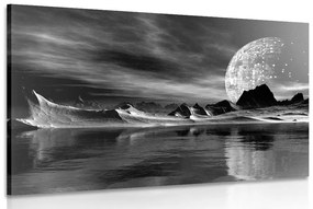 Obraz  futuristická krajina v černobílém provedení - 60x40 cm