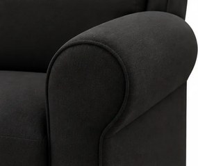 křeslo relaxační, odpočinkové, ušák, dřevo/textil, 101x95x75 cm, přírodní/černá, Dekorino VILAR