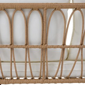 Zahradní ratanový set, béžová/přírodní/černá, ARALY