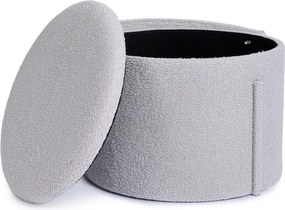 Světle šedý taburet z textilie bouclé Anthea – Yes Everyday