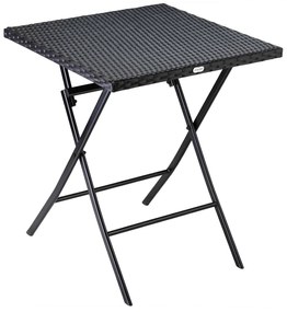Polyratanový skládací stůl Rom černý 63x63x73 cm