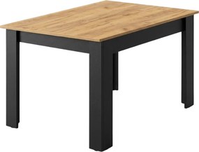 Černý jídelní stůl s deskou v dekoru dub zlatý craft MADO 120x80