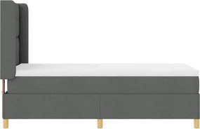 Postel s boxspringem s čelo Tmavě šedá 90 x 200 cm textil 3341813