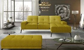Designová rohová sedačka Tiscali, žlutá žinilka Omega Roh: Orientace rohu Levý roh