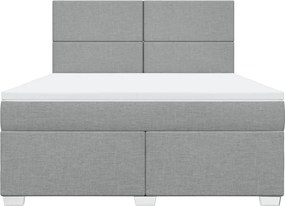 Box spring postel s matrací světle šedá 180 x 200 cm textil 3292860