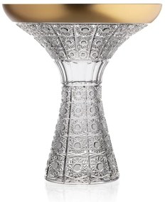 Bohemia Crystal Ručně vyráběná a ručně broušená váza se zlatem 355mm