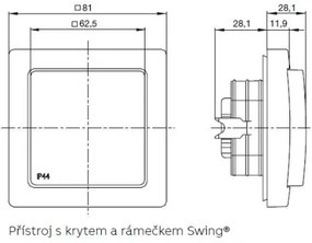 ABB Swing (L) zásuvka IP44 jasně bílá 5518G-A02989 B