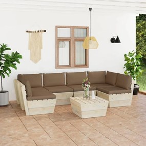 vidaXL 7dílná zahradní sedací souprava z palet + podušky smrkové dřevo [3063595] Barva: Černá