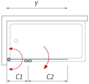 Roth Dvoudílná vanová zástěna TZV2 Varianta: šířka: 110 cm, orientace: Pravá - (TZVP2 1100 - 742-110000P-00-02), Barva profilů a typ výplně: profily: brillant, výplň: transparent