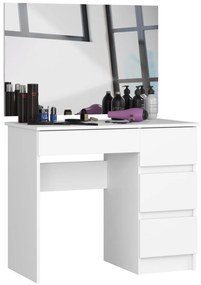 Ak furniture Kosmetický stolek se zrcadlem T-6 I 90x50 cm bílý pravý