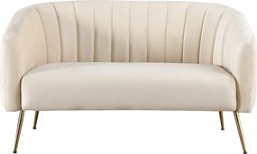 Designový 2-sed, béžová Velvet látka/gold chrom-zlatý, BAGY