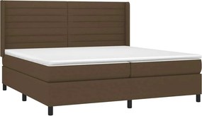 Box spring postel s matrací tmavě hnědá 200x200 cm textil 3131540