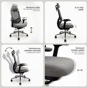 Ergonomická kancelářská židle se síťovinou tmavě šedá AXIS