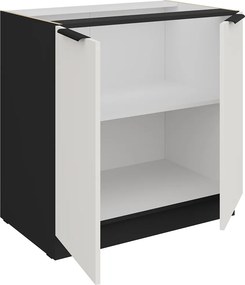 ARIA wb | dolní skříňka 80 D 2F policová | 80 cm | ANTI FINGERPRINT povrch | černá/bílá