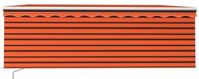 vidaXL Ručně zatahovací markýza s roletou 4 x 3 m oranžovo-hnědá