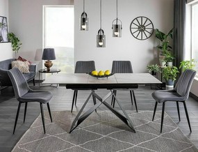 Jídelní rozkládací stůl Westin 120/160 cm keramika černý/bílý mramor