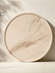 Sinsay - Keramický talíř s mramorovým vzorem - krémová