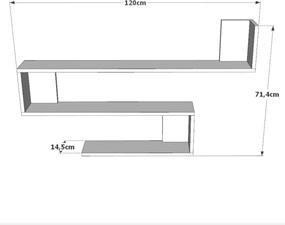 ZUBER nástěnná police, borovice