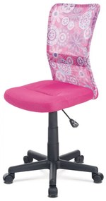Autronic Kancelářská židle, růžová mesh, plastový kříž, síťovina černá - KA-2325 PINK