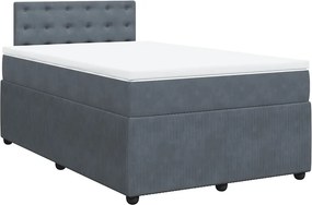 Box spring postel s matrací tmavě šedá 120 x 200 cm samet 3290023