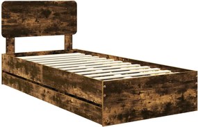 Rám postele se zásuvkou Uzený Dub 75 x 190 cm Dřevěný materiál 3412238