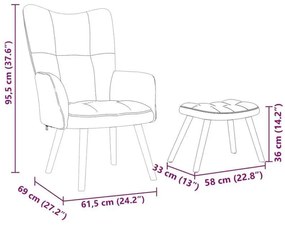 Křeslo ušák, relaxační, s podnožkou, nohy dřevěné, světle zelená, NoBi KOMODO 3