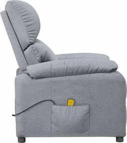 Masážní křeslo světle šedé textil 322456