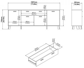 Tvilum Komoda Iker 714 jackson hickory/bílá