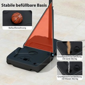 Costway Přenosný basketbalový koš Výškově nastavitelný basketbalový brankový