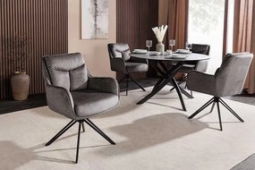 Designová otočná židle Brock šedý samet