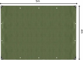 Krycí plachta s oky 4x5 m, 100g PE SPRINGOS GA21824 zelená