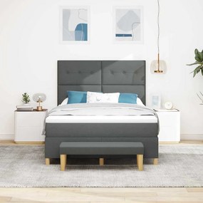 Postel s boxspringem s čelo Tmavě šedá 200 x 160 cm textil 3344311