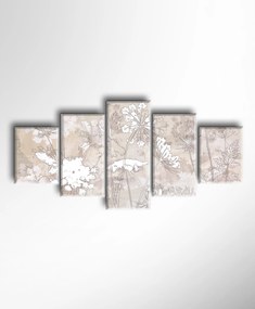 Malvis ® Obraz Kontury rostlin v japonském stylu ROZMĚR (šířka x výška): pětidílné schody obdélník 200x100 cm