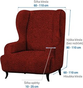 Bielastické potahy CRISTINA měděná křeslo ušák (š. 60 - 110 cm)