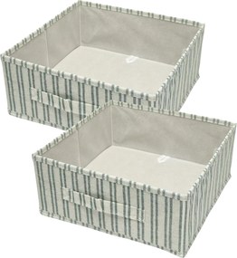 Sinsay - Skládací úložné boxy s pruhy 2 pack - zelená