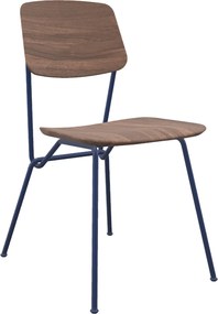 Výprodej Prostoria designové židle Strain Chair - sedák ořech, podnož Saphire Blue