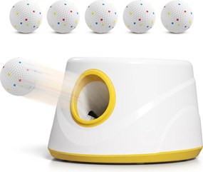 PawHut automatický vrhač míčků pro psy 6–14 m, žlutý