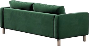 Potah na pohovku IKEA Karlstad, 3-místná, rozkládací barva zelená látka lesklé, sametová