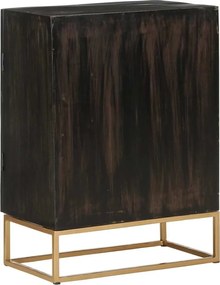 vidaXL Příborník černý 55x34x75 cm masivní mangovníkové dřevo a železo [351679]