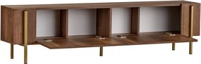 TV stolek v dekoru ořechu v tmavě přírodní barvě 180x45x30 cm Nexus – Kalune Design
