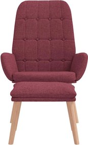 Relaxační křeslo s podnožkou vínové textil 3315155