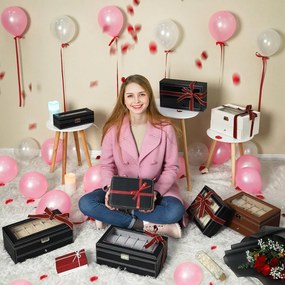 Přenosný úložný box na hodinky, krabička na hodinky pro 8 hodinek, černá