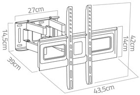 Držák na TV Humberg 70 kg pro televizory 32-80 palců s náklonem a otočením